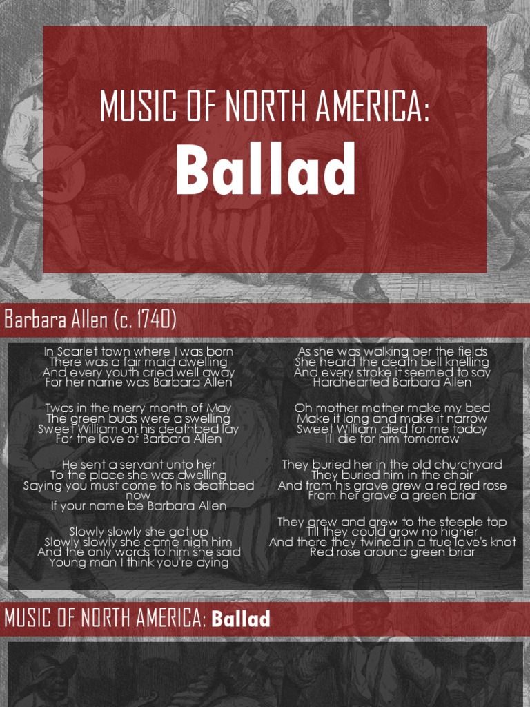 North American Ballads Analysis Guide | PDF | Folk Music | Ballad
