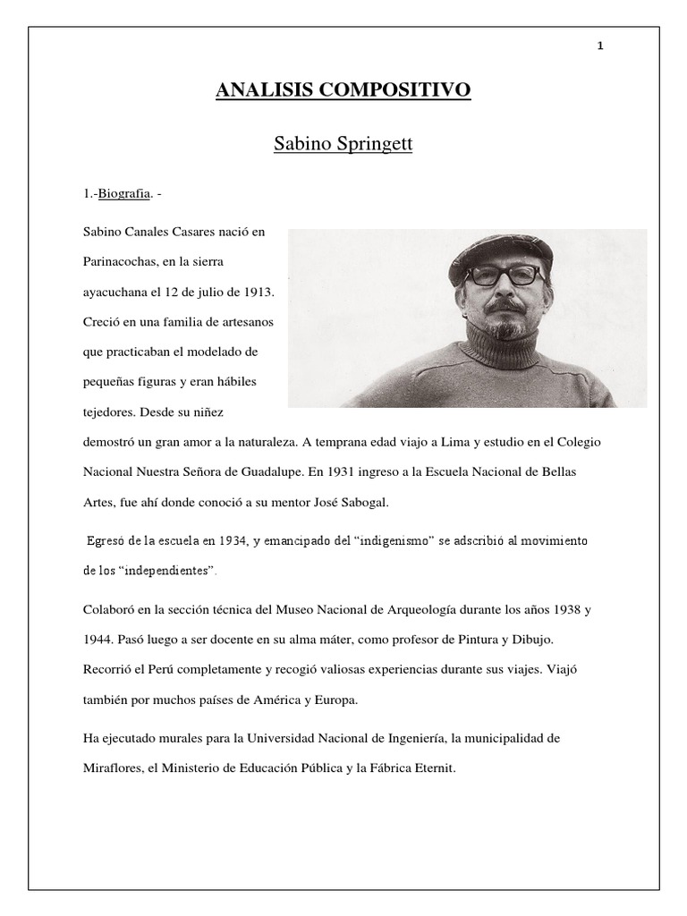 Análisis de la obra de Sabino Springett | PDF | Pinturas | Perú