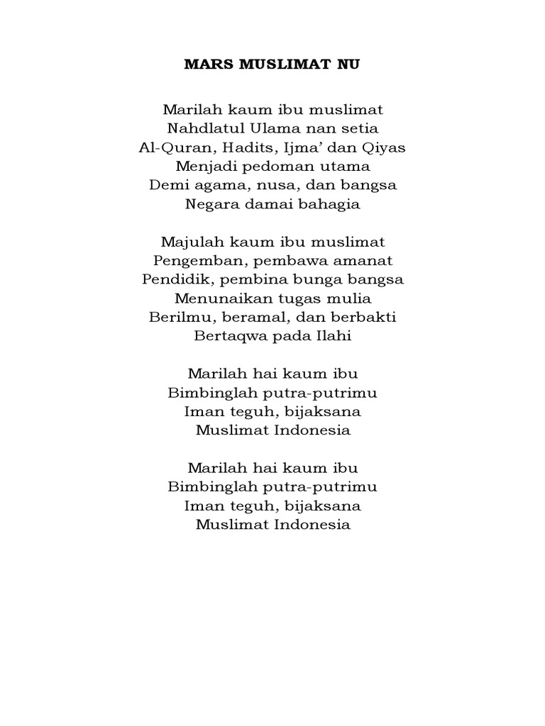 Mars Muslimat Nu | PDF