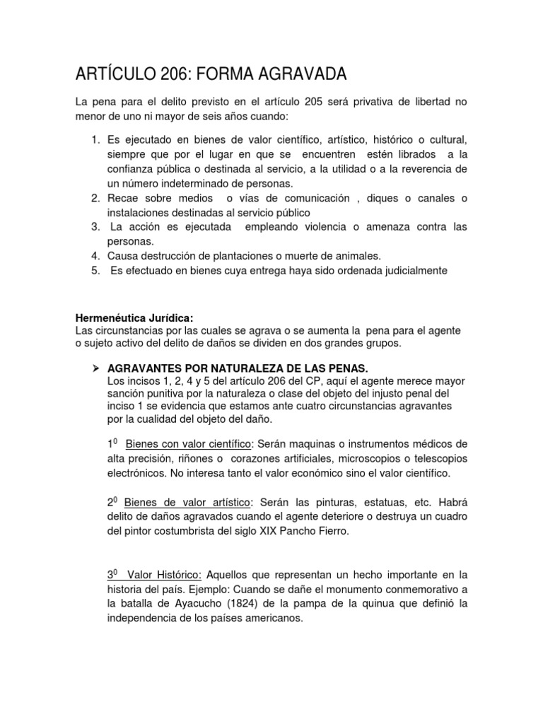 Agravantes del Artículo 206 CP | PDF | Castigos | Derecho penal