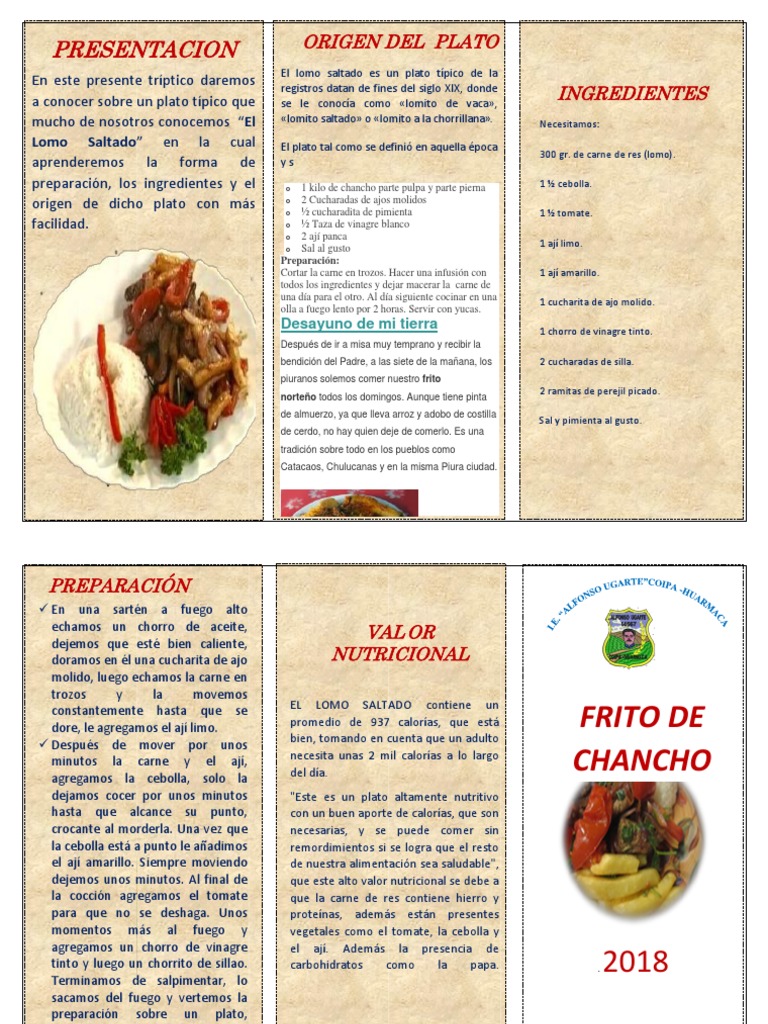 Frito de Chancho | PDF | Carne | Nutrición