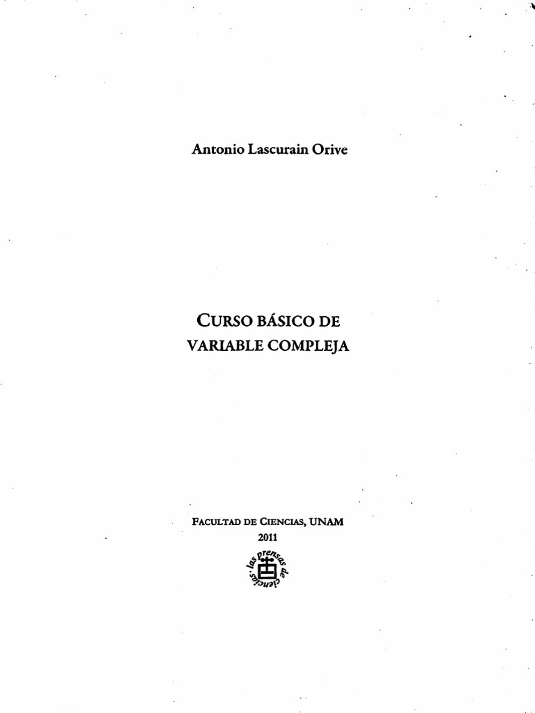 Curso de Variable Compleja | PDF | Número complejo | Análisis complejo