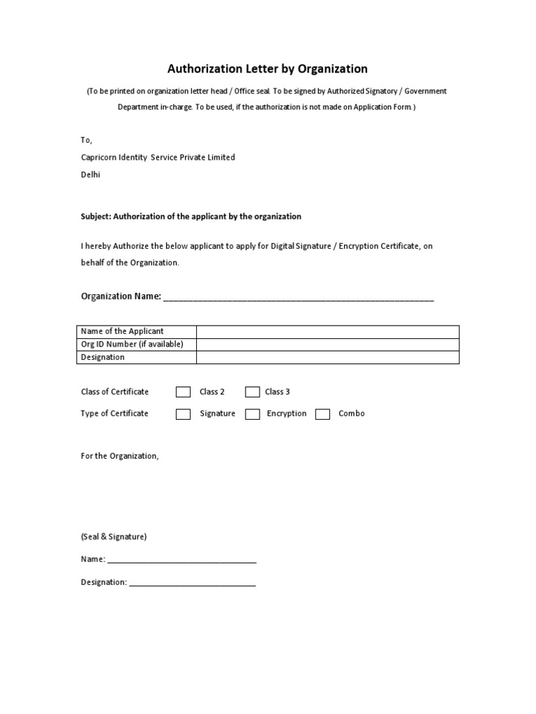 Capricorn Authorisation Letter | PDF | Military Communications | Document