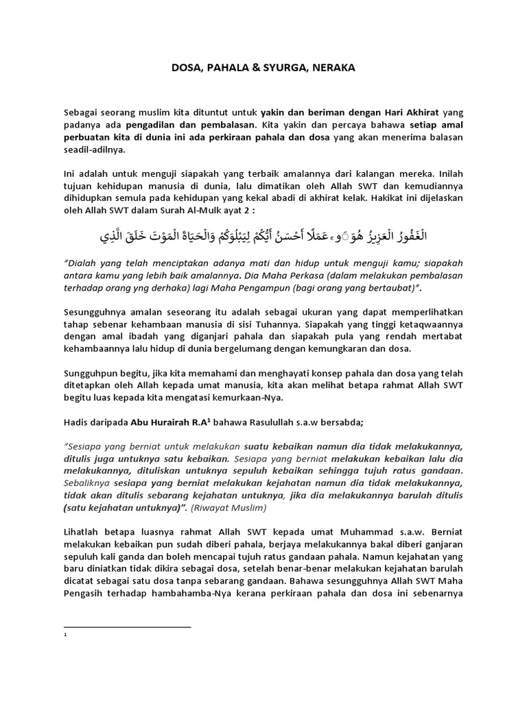 Dosa, Pahala & Balasan | PDF