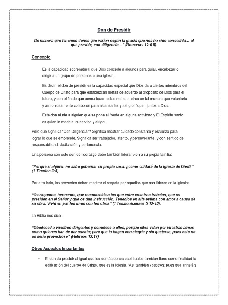Don de Presidir | PDF | Jesús | Cristo (título)