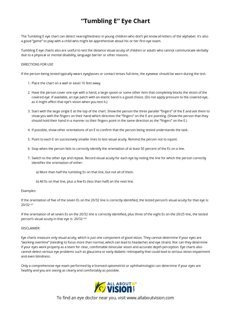 tumbling-e-chart.pdf | Visual Acuity | Visual Impairment