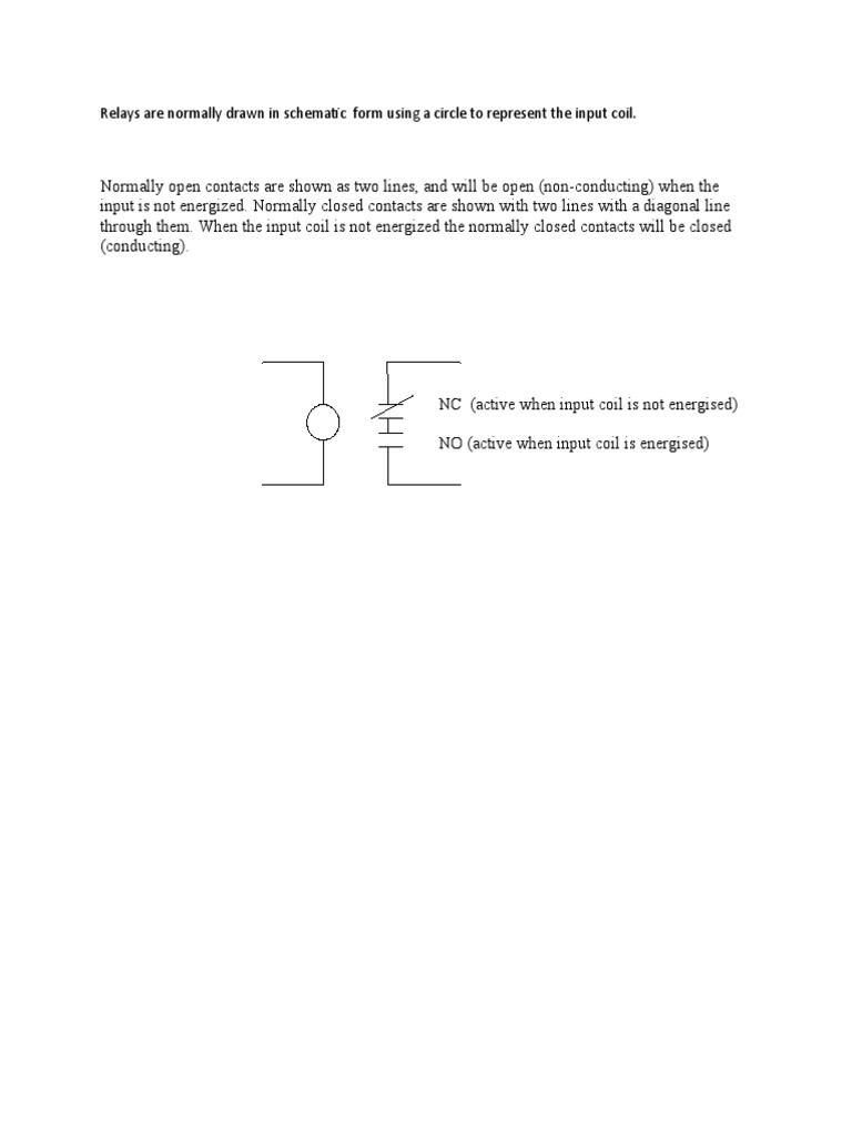 Relays Are Normally Drawn in Schematic Form Using A Circle To Represent ...