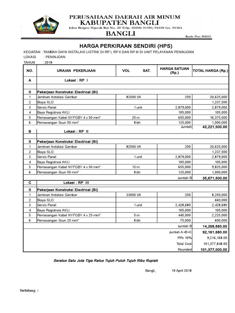 Rab Tambahdaya Pdam | PDF