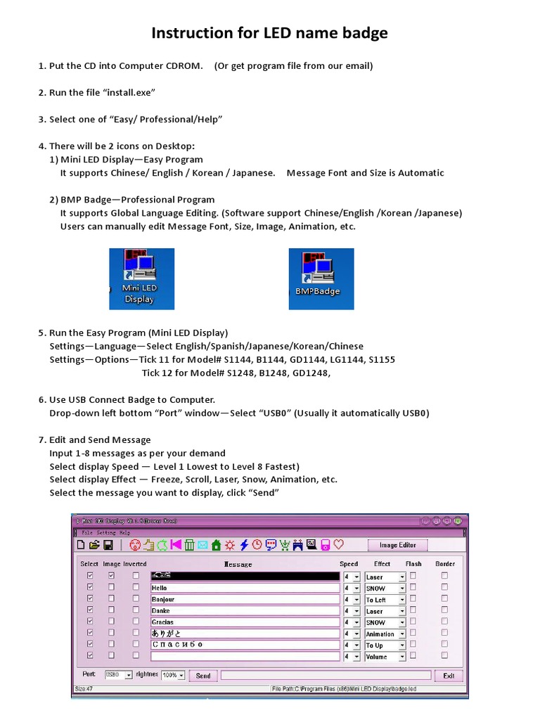M1-8 LED Badge User Manual | PDF