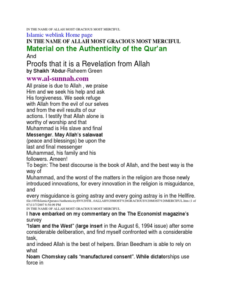 Authenticity | PDF | Hadith | Muhammad