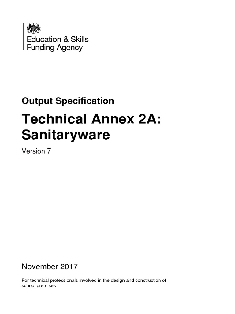 Annex 2A Sanitaryware Technical Annex | PDF | Door | Toilet