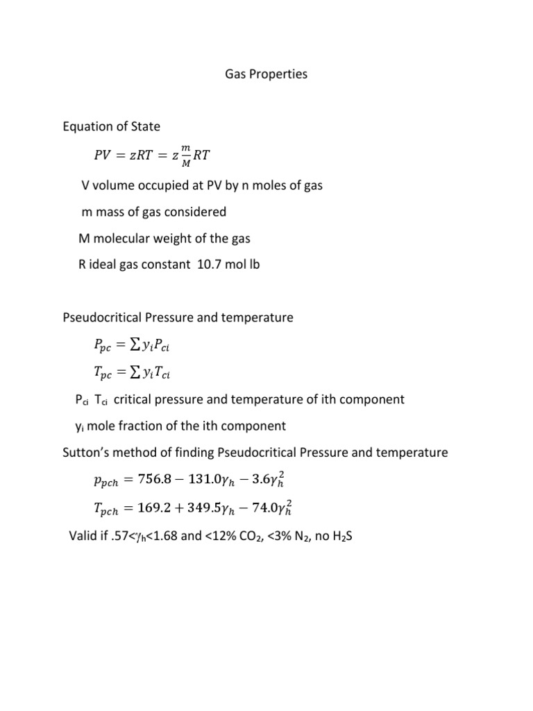 Gas Properties | PDF