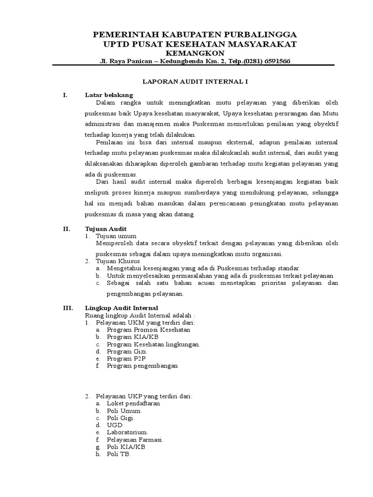 Laporan Hasil Audit | PDF | Karier & Perkembangan | Pengelolaan Keuangan & Uang