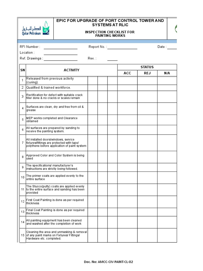 Epic For Upgrade Of Port Control Tower And Systems At Rlic: Inspection ...