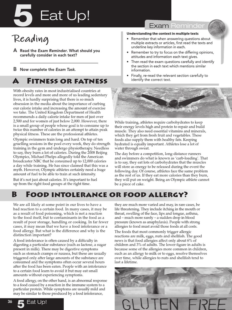 C1 Workbook: Food and Health Insights | PDF | Food Intolerance | Food ...