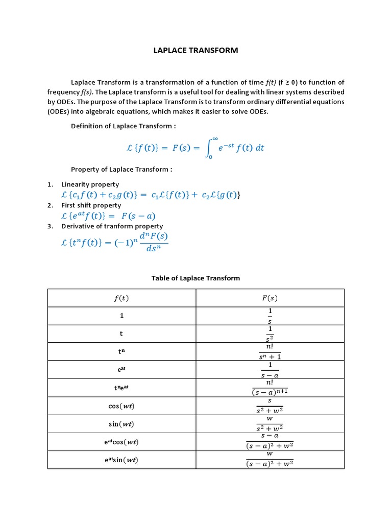 Laplace Transform Explained | PDF | Laplace Transform | Ordinary ...