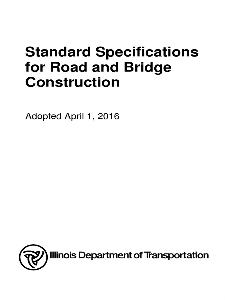 Standard Specifications For Road and Bridge Construction 2016 | PDF ...