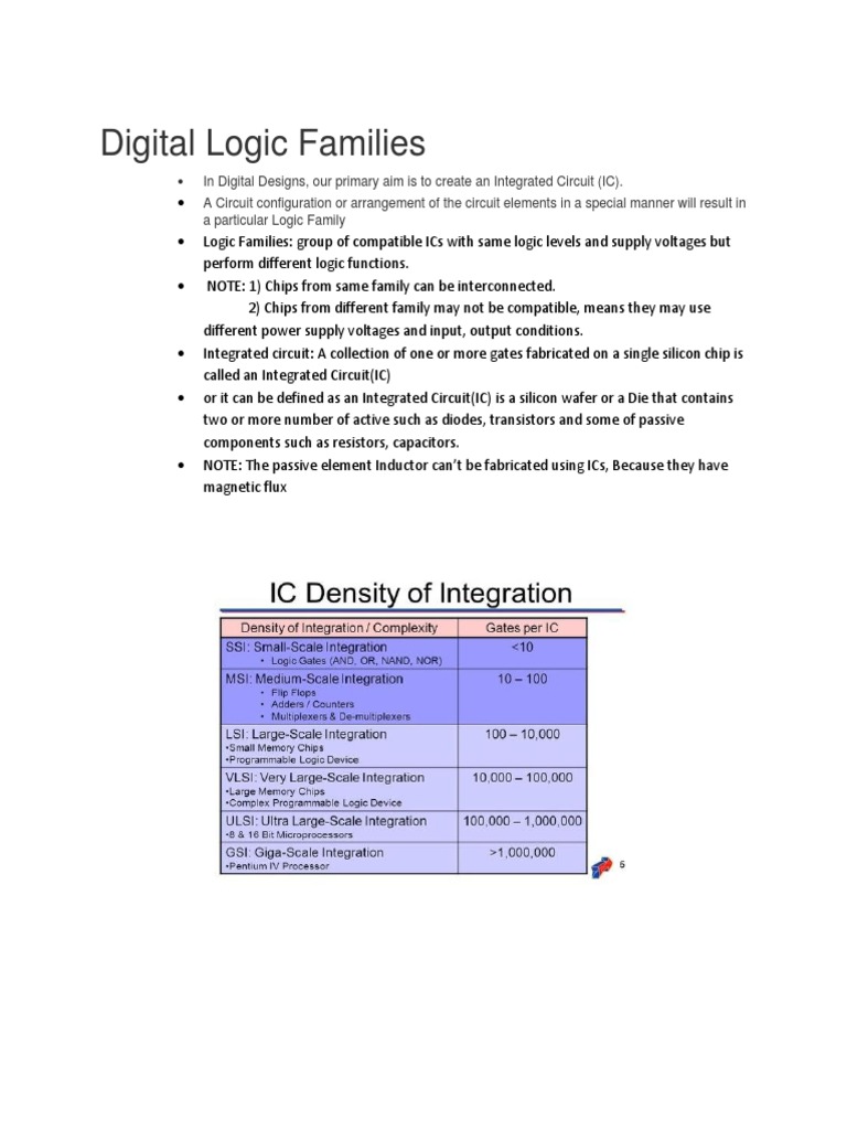 Digital Logic Families | PDF | Logic Gate | Integrated Circuit