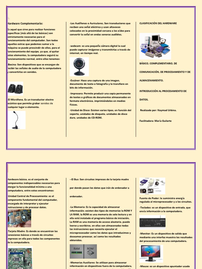 Hardware Complementario Triptico | PDF | Hardware de la computadora ...