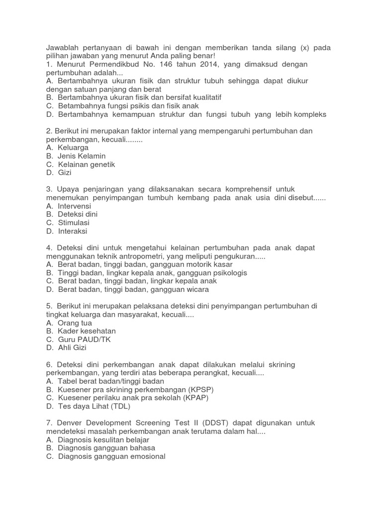 Contoh Soal Ukg | PDF
