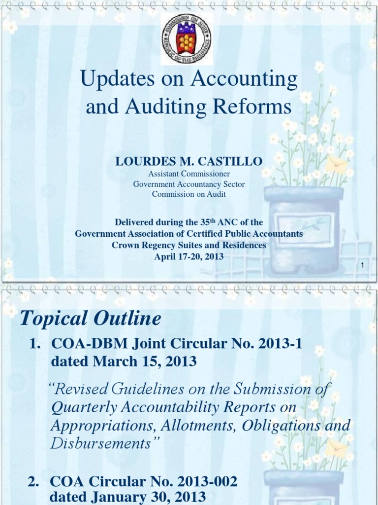 Updates On Accounting and Auditing Reforms PDF | PDF | Auditor's Report ...