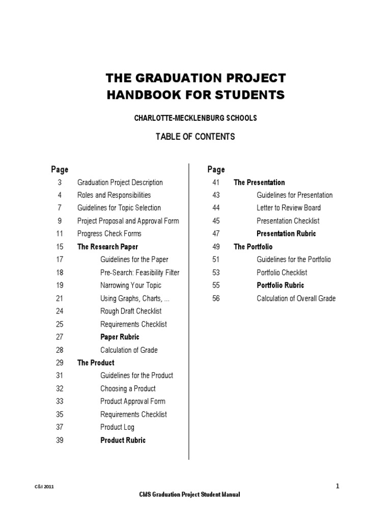 The Graduation Project Handbook For Students | PDF | Primary Sources ...