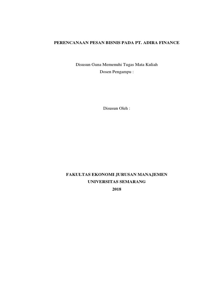Adira Finance | PDF | Karier & Perkembangan