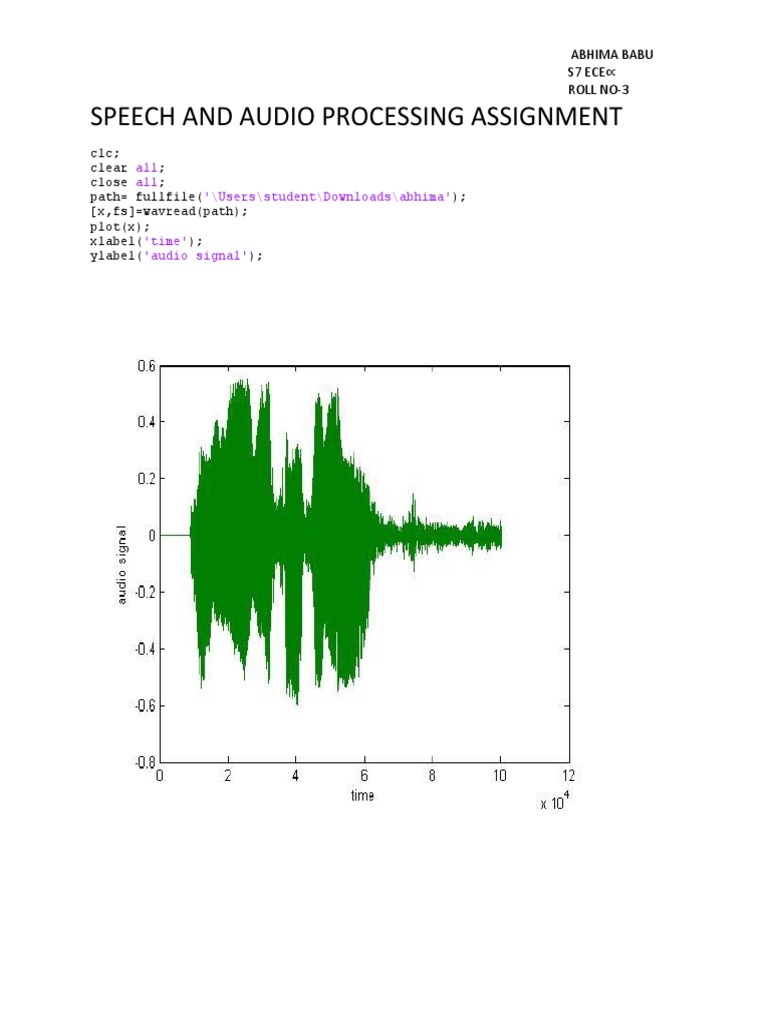Speech and Audio Processing Assignment1 | PDF