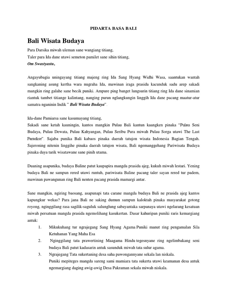 Pidarta Basa Bali | PDF