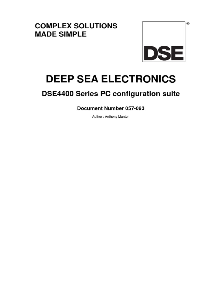 Deep Sea Electronics: Complex Solutions Made Simple | PDF | Switch ...