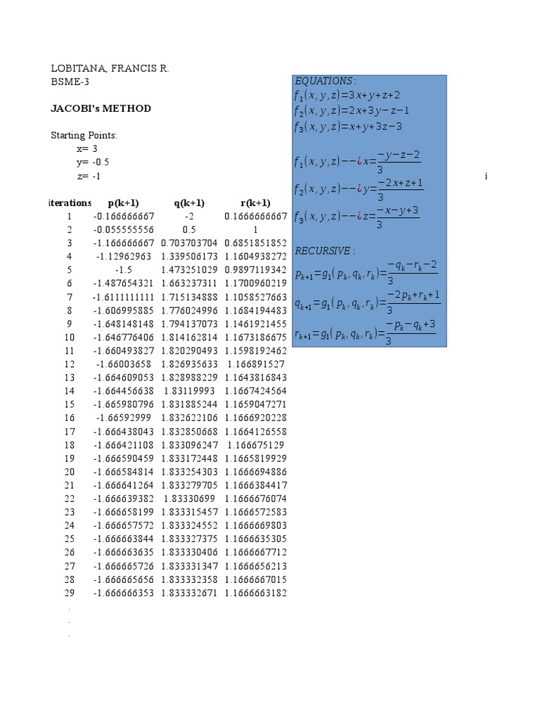 Numerical - Jacobi and Gauss-Seidel Linear | PDF | Discrete Mathematics | Computer Programming