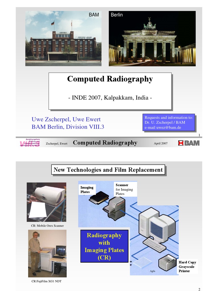 Uwe Zscherpel-Computed Radiography | PDF | Radiography | Signal To Noise Ratio