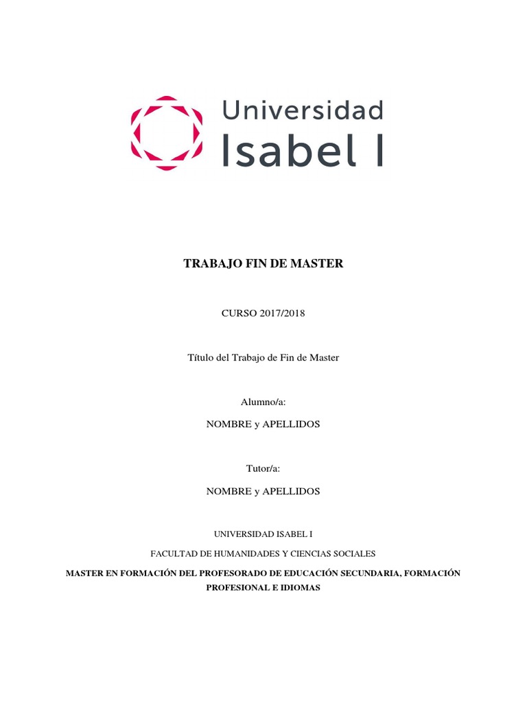 Plantilla TFM 2017 18 | PDF | Evaluación | Epistemología