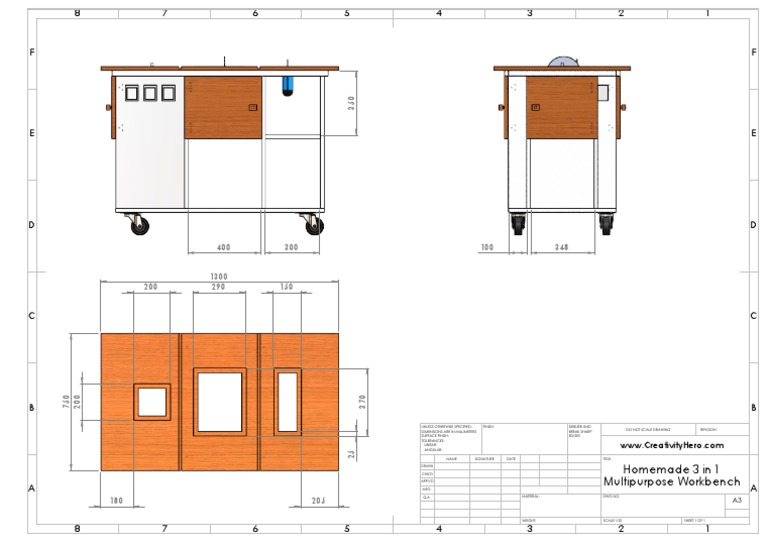 Homemade 3 in 1 Multipurpose Workbench Drawing 2 | PDF | Nature ...