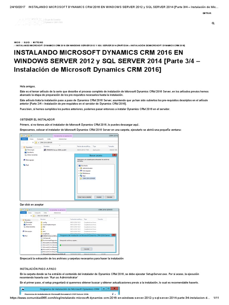 Instalar Microsoft Dynamics CRM Server 2016 | PDF | Servidor SQL de Microsoft | Servidor ...