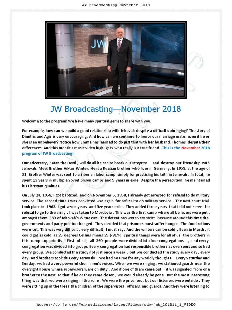 JW Broadcasting-November 2018 | PDF | Enoch (Ancestor Of Noah) | Jesus