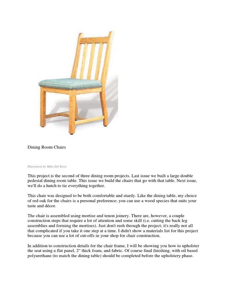 Dining Room Chairs | PDF | Upholstery | Adhesive