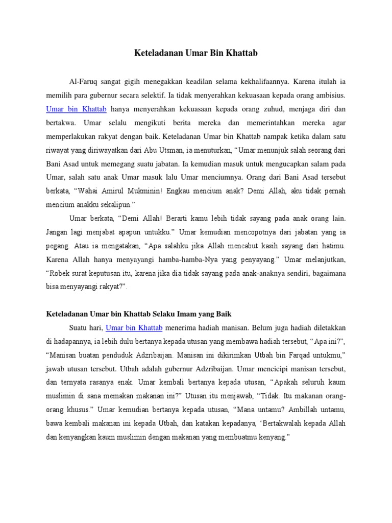 Keteladanan Umar Bin Khattab Pdf