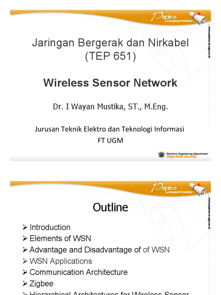 Nirkabel - WSN | Download Free PDF | Wireless Sensor Network | Computer Network