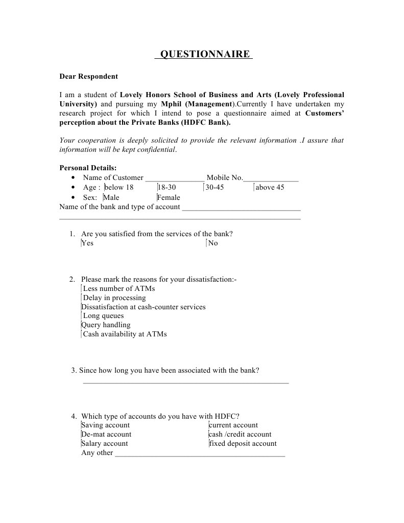 Questioonaire | PDF | Automated Teller Machine | Banks