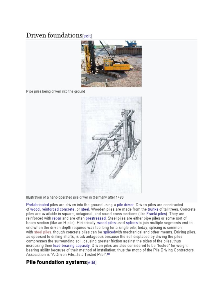 Driven Foundations: Pile Foundation Systems | PDF | Deep Foundation ...