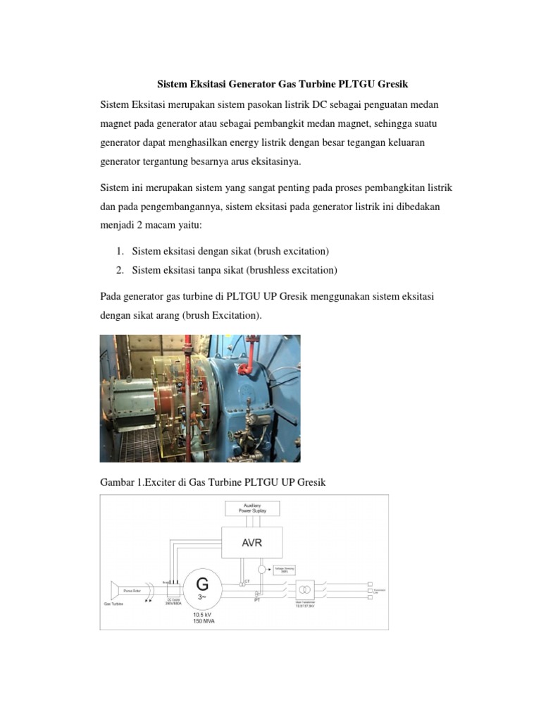 Sistem Eksitasi Generator Gas Turbine PLTGU Gresik | PDF