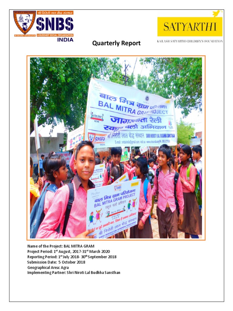 SNBS - BMG Quarterly Report July To Sept. 2018 | PDF | Community