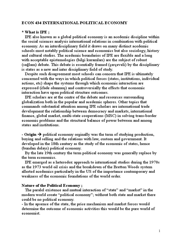 Understanding International Political Economy | PDF | World Systems ...