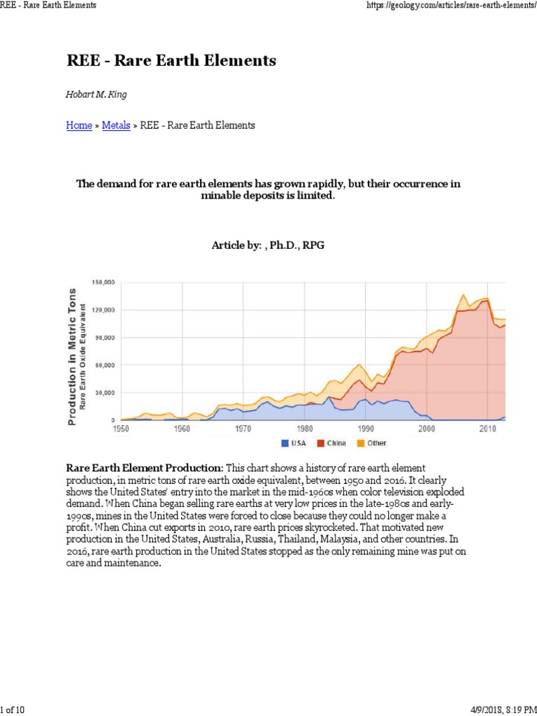 REE - Rare Earth Elements: Home Metals | Download Free PDF | Lanthanide ...