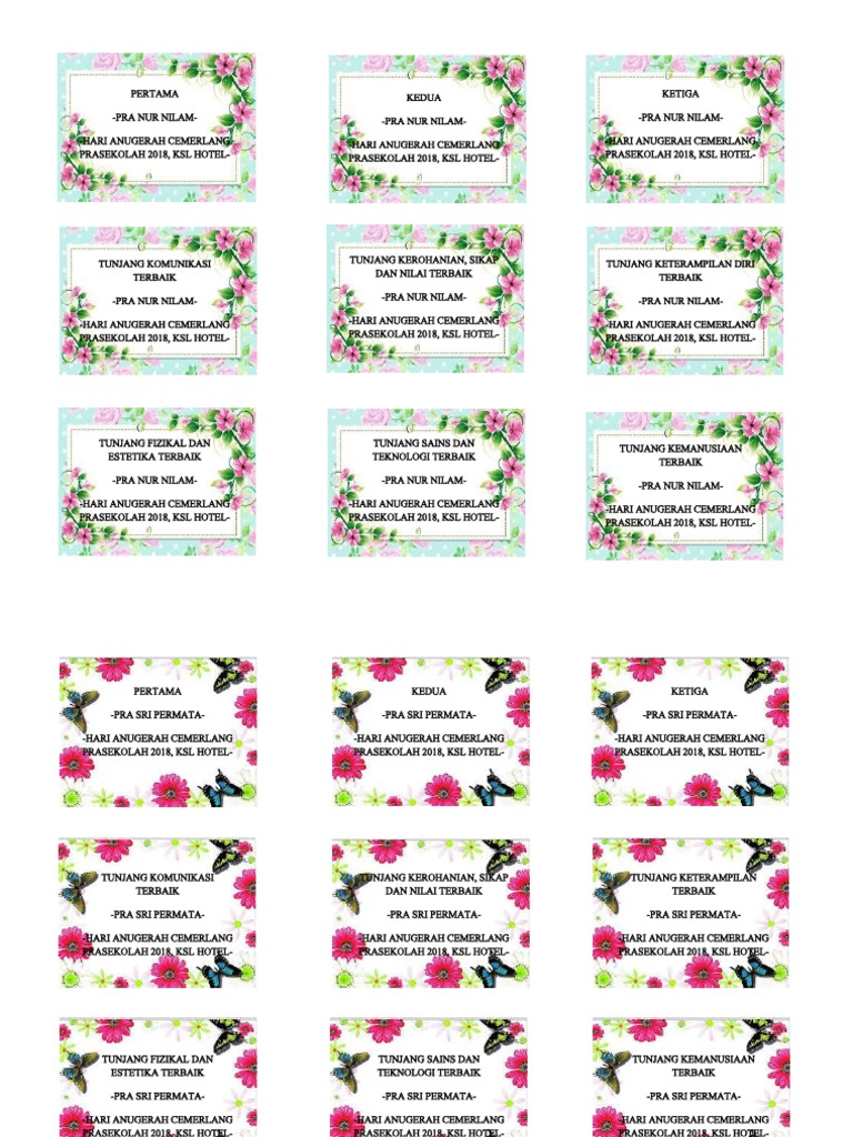 Label Hadiah Terbaik