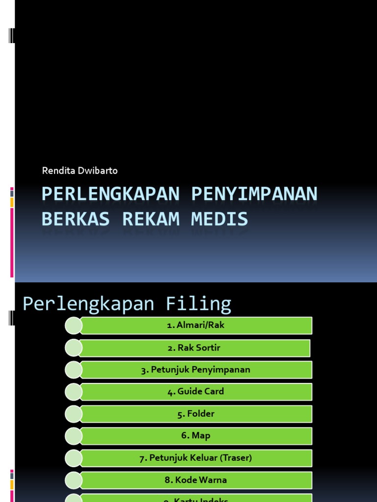 Perlengkapan Penyimpanan Berkas Rekam Medis | PDF