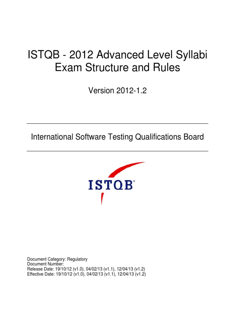 ISTQB - 2012 Advanced Level Syllabi Exam Structure and Rules | PDF | Computers