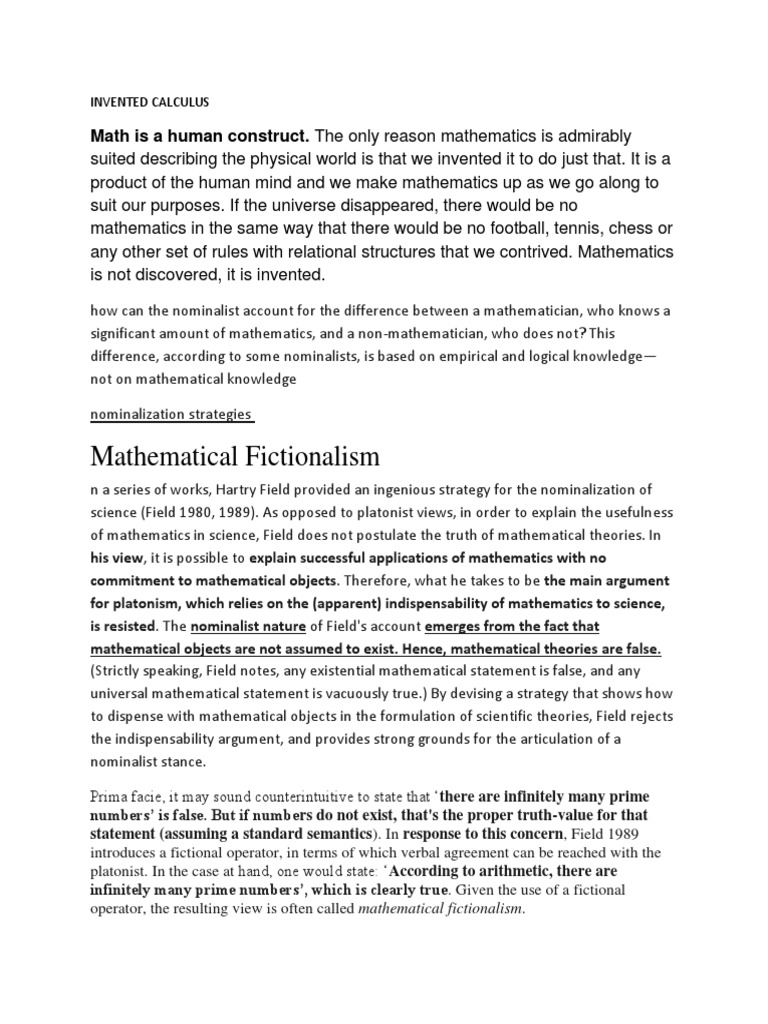 Invented Calculus | PDF | Ontology | Teaching Mathematics