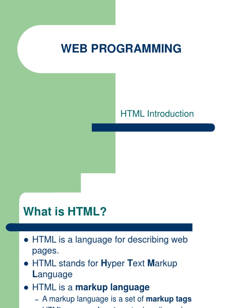 01 - HTML Intro | PDF | Html | Html Element